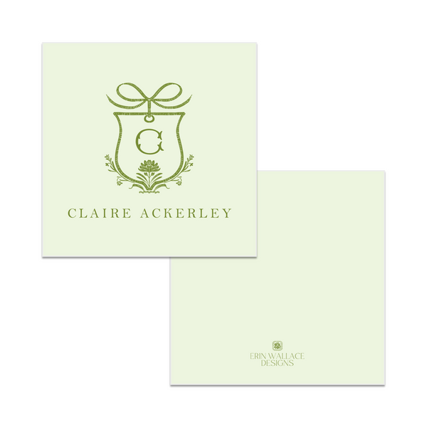 Flower Crest Enclosure Cards or Gift Tags - erinwallacedesigns