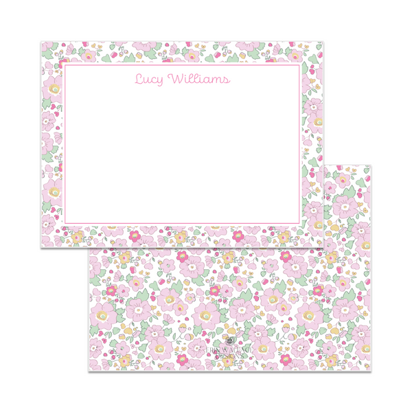 Pink + Mint Liberty Note Cards - erinwallacedesigns